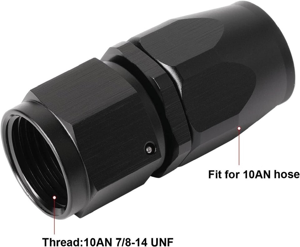 10AN Straight End Swivel Fitting Adapter Fits Braided CPE Fuel Hose ...