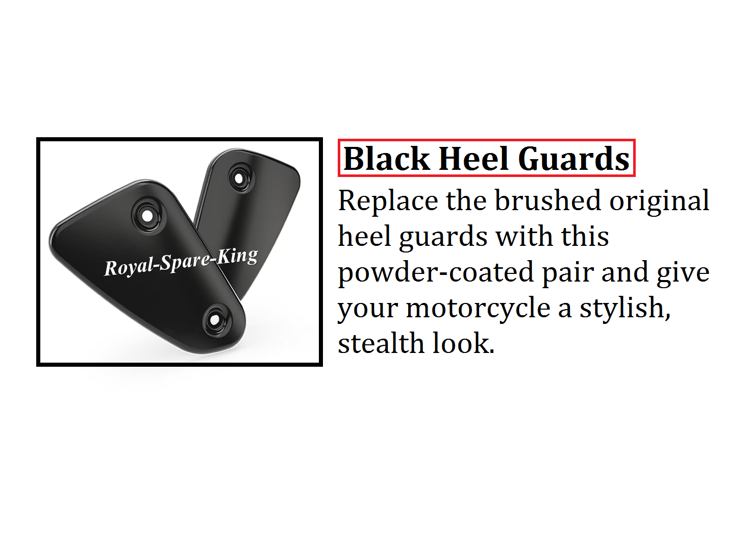 HEEL GUARD COMBO PACK OF 3 PCS BLACK Fit For ROYAL ENFILED CONTINENTAL ...