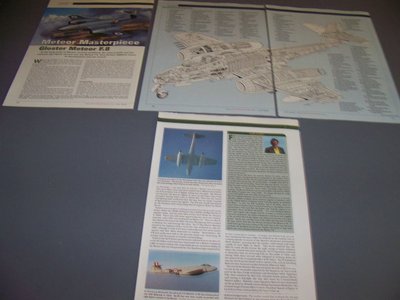 GLOSTER METEOR F.8 "METEOR MASTERPIECE"..2-PAGE CUTAWAY/SPECS/DETAILS ...