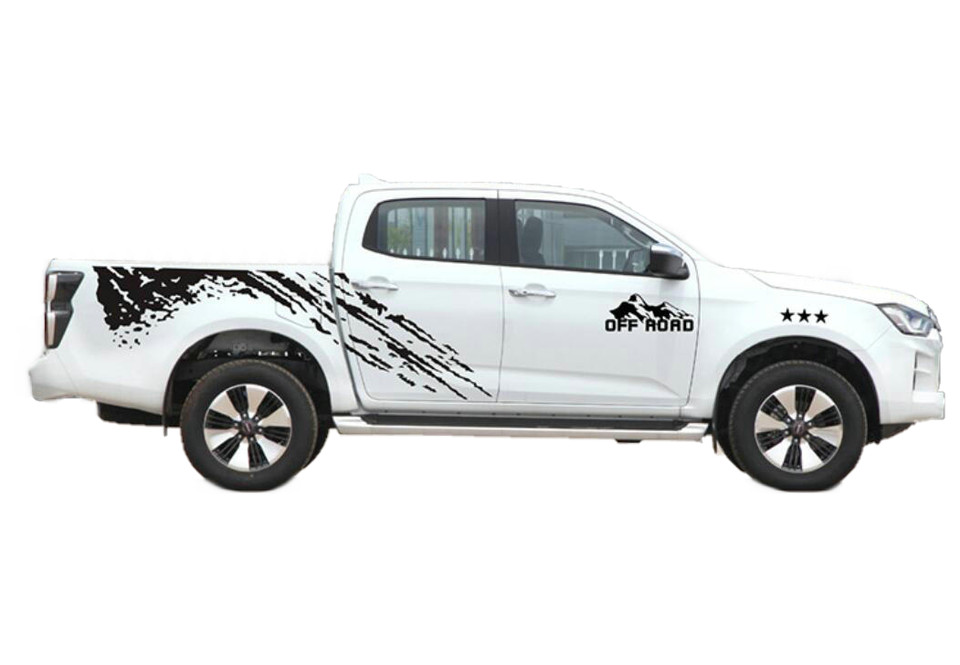 Graphics Mud Splash Stripe Car Sticker For Isuzu D-max Off Road Trunk ...