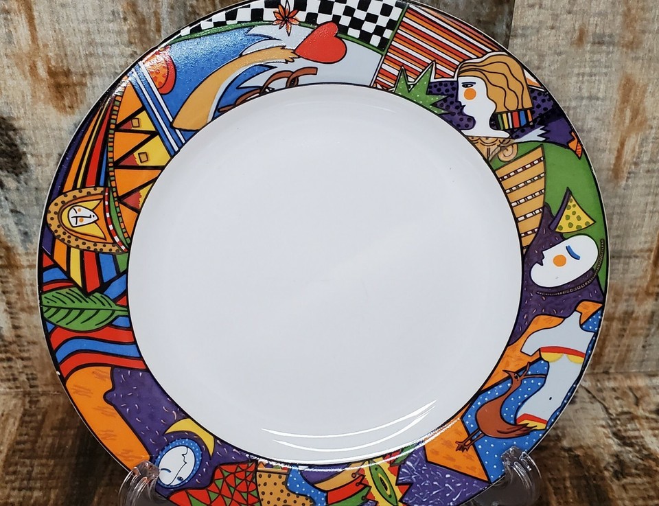 Vitromaster Metropolitan Colorful Faces Deco Pop Art 8" salad Dessert ...