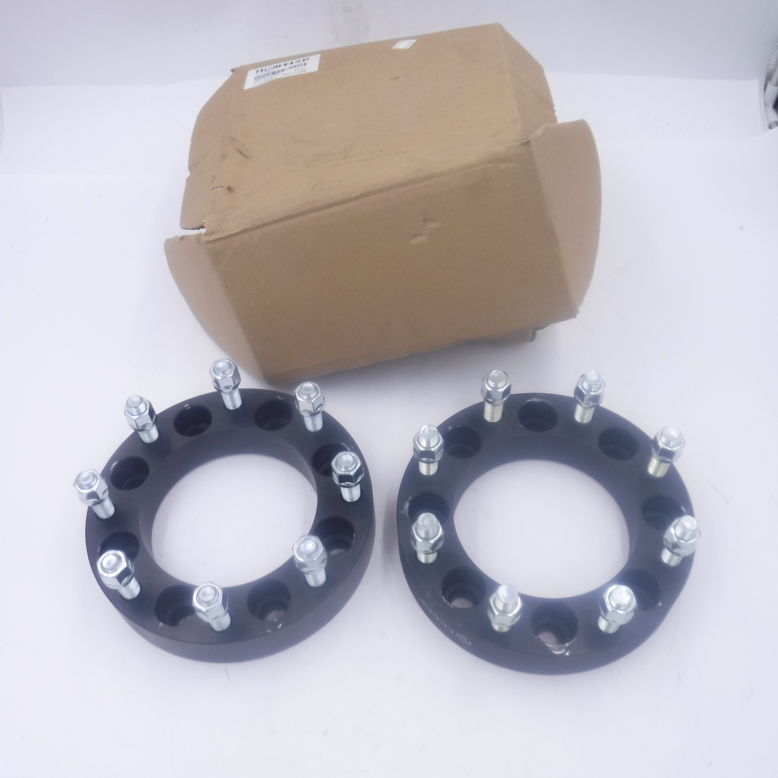 2 Pcs 8x6.5 to 8x180 1.5" Thick Black 8 Lug Aluminum Wheel Spacers | eBay