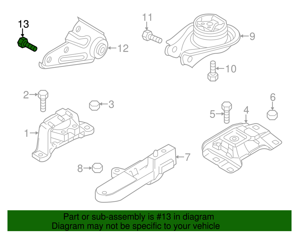 Genuine Mazda Mount Bracket Mount Bolt 9YA0-2A-027 | eBay