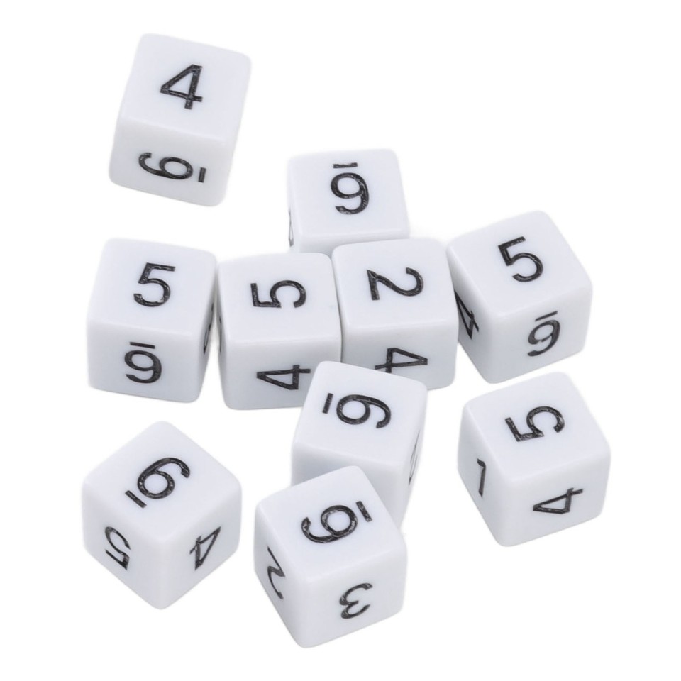 20PCS 16mm Six Sided Dice With Numbers Plastic Dice Cube For Board Game ...