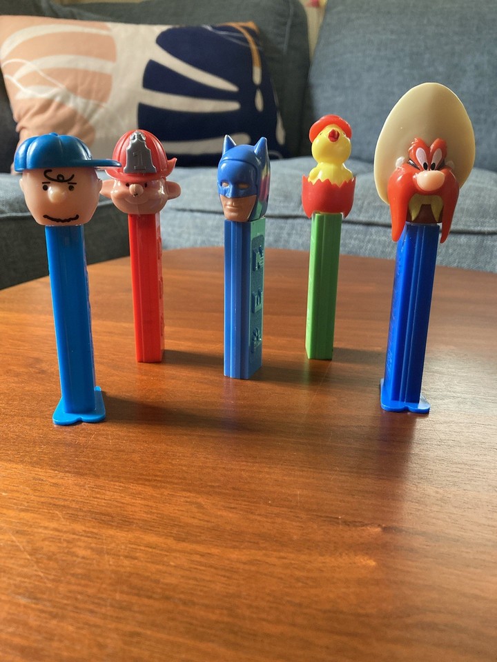 Vintage Pez Dispensers: Batman, Charlie Brown, Fireman, Chick and ...
