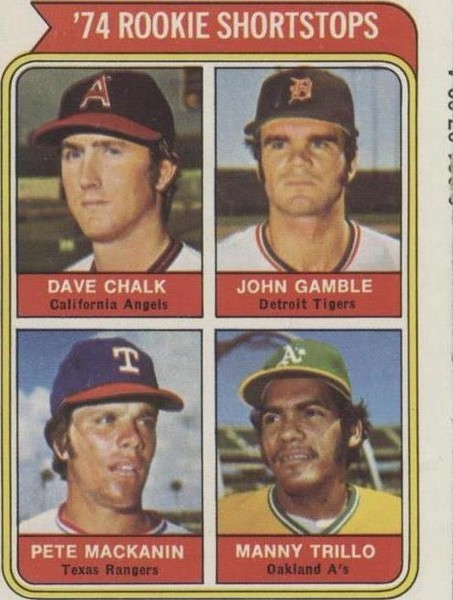 1974 Topps - Rookie Shortstops #597 Dave Chalk, Pete Mackanin, Manny ...
