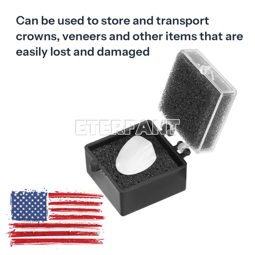 200pcs Dental Lab Crown/Veneer/Bridge Boxes- 1''-Clear Top with Sponge ...