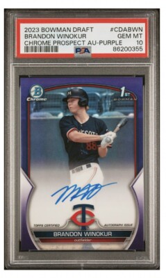 2023 Bowman Draft Brandon Winokur Chrome Purple /250 1st Auto Card ...
