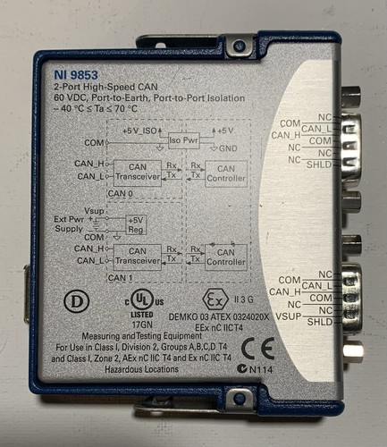 National Instruments NI 9853 2-Port High-Speed CAN Interface Module US ...