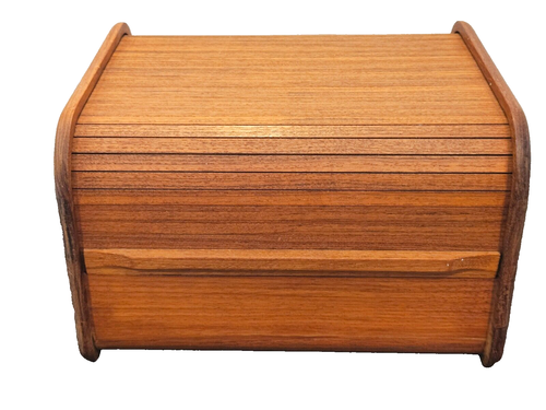 Vintage Kalmar Designs Teak Wood Roll Top Box 3 Compartments | eBay