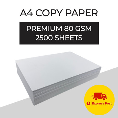 A4 Copy Paper Premium White 80gsm 500 sheets x 5 Reams 2500 Sheets ...