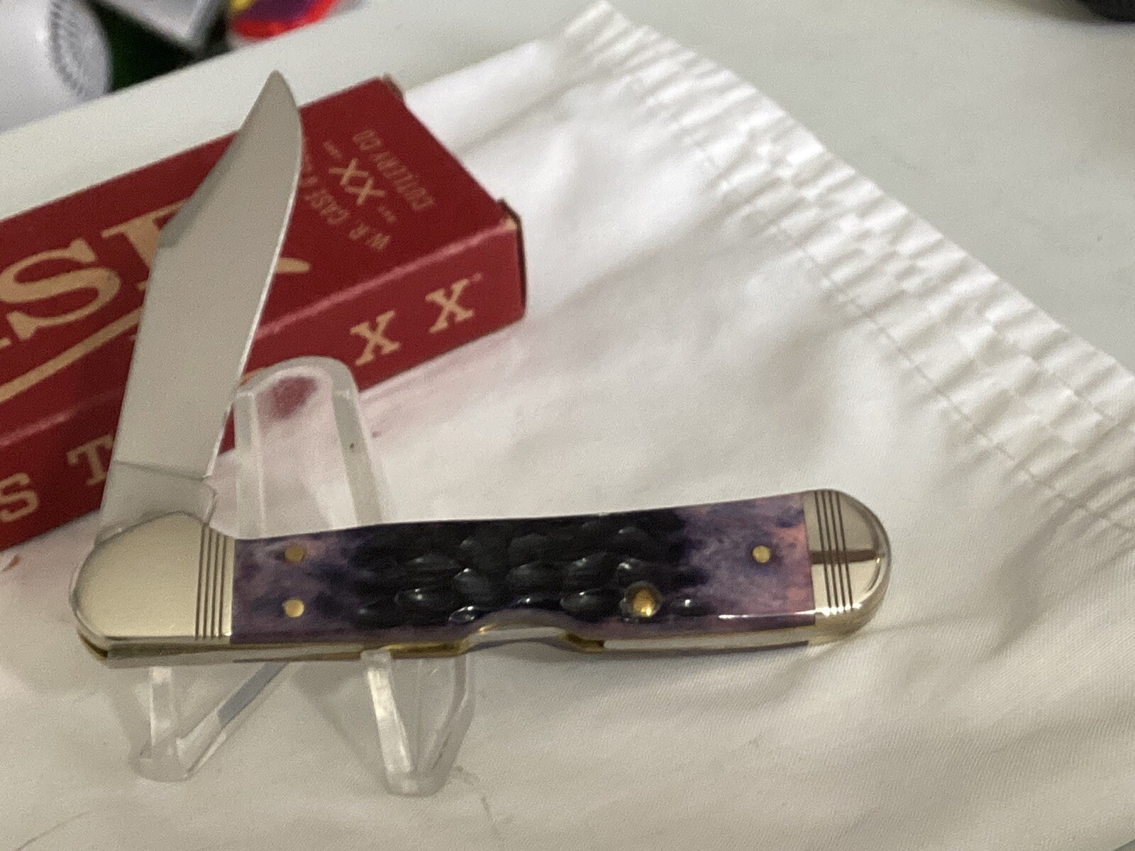 Case Purple Bone Mini Copperlock Knife, Big XX Shield, new in the box ...