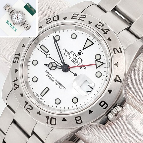 2002 Rolex Explorer II Polar White Steel 40mm Watch 16570 Papers/Serial ...