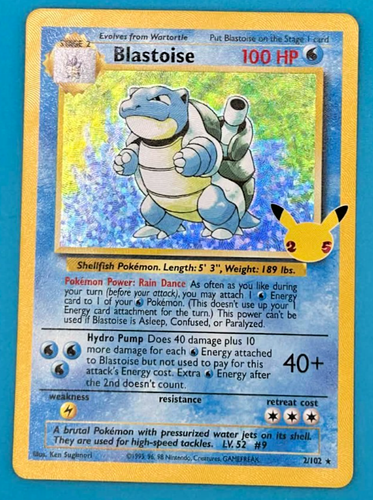 Mint Pokémon TCG Blastoise Celebrations: Classic Collection 2/102 Holo ...