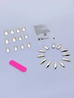 24pcs Almond Chrome Silver Mirror Fake Nail False Nails Press On Nails ...