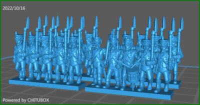 French Young Guard Conscript Chasseurs - 4 Strips of Minis - Epic 15mm ...