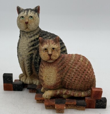 PATIENCE & PRUDENCE Cat Figurine 1999 First Edition Krieblel 60370104 6 ...