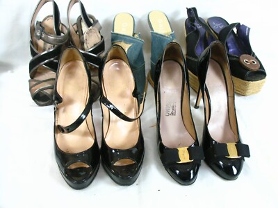 Lot of 5 Heavily Worn Women Shoes Incl. Christian Louboutin & Ferragamo ...
