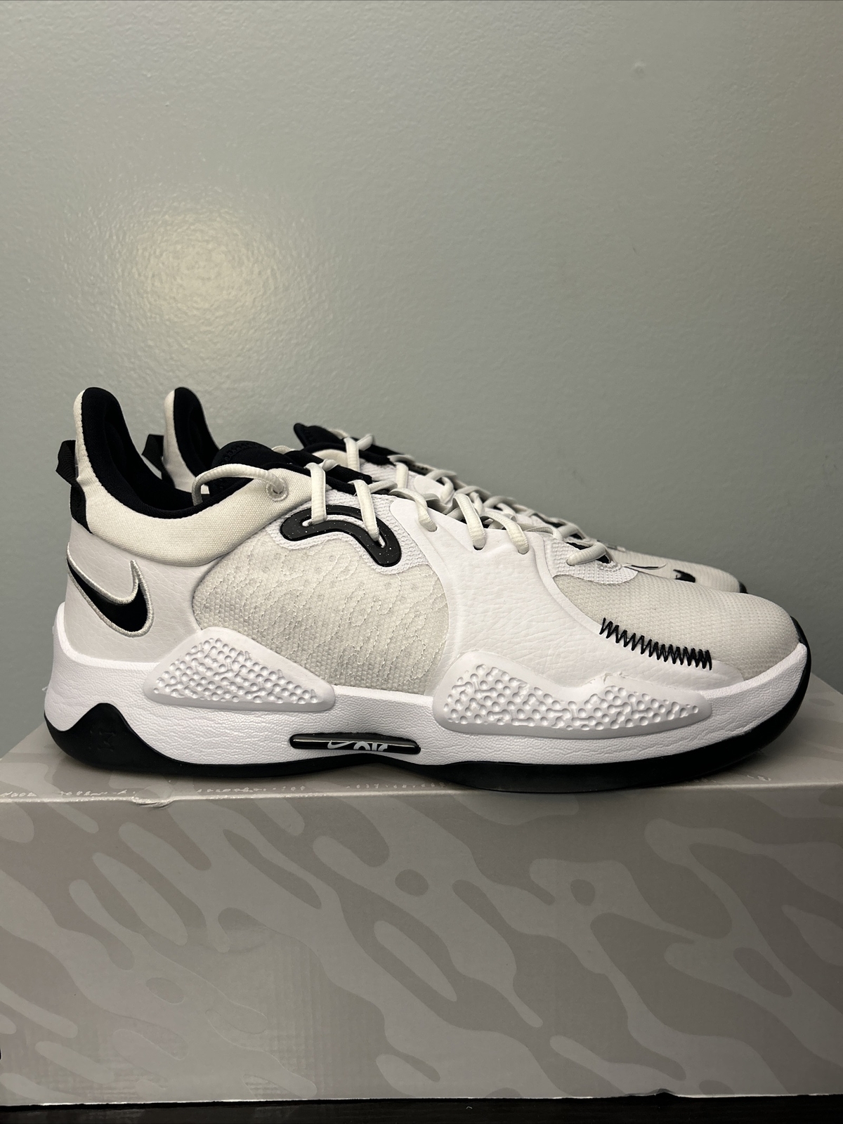 Size 13 - Nike PG 5 TB White Black 2021 for sale online | eBay