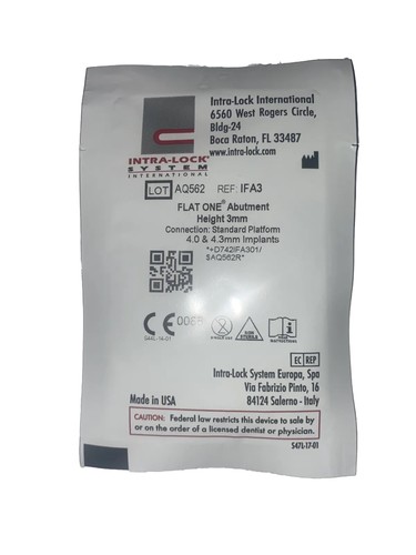 Intra -lock : Ref: IFA3 Flat One Abutment Height 3 mm | eBay