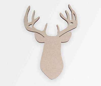 Wooden Deer Head Silhouette, Wooden Cut Out, Wall Art, Home Decor, Wall ...