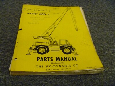 Hy-Dynamic Model 300-C Rough Terrain Crane Parts Catalog Manual | eBay