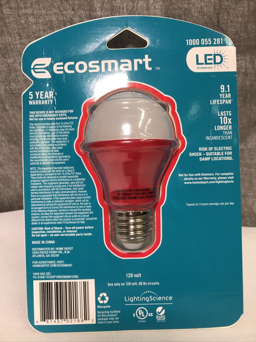 Red Light Bulb Home Depot