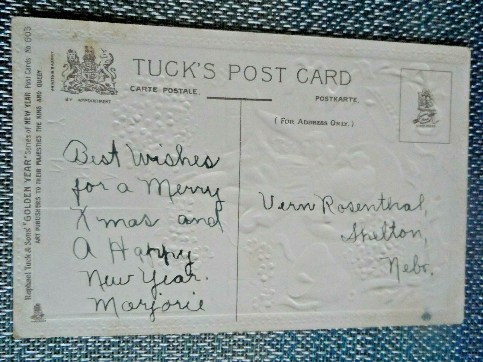 Antique/Vintage Tuck's Postcard - GOLDEN YEAR SERIES OF NEW YEAR CARDS ...