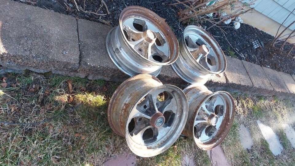 COMPLETE SET OF KEYSTONE CLASSIC WHEELS 14 X 6 FRONT 14 X 8 REAR 5X4.5 ...