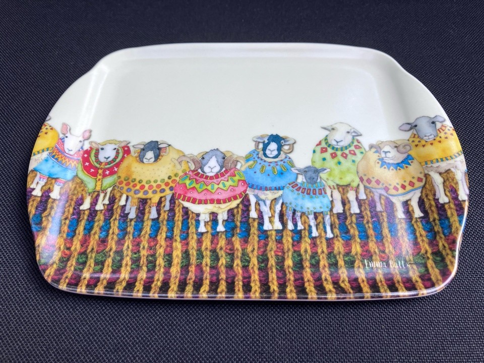 Emma Ball Sheep Knitted wool Jumpers Snack Serving Tray melamaster ...