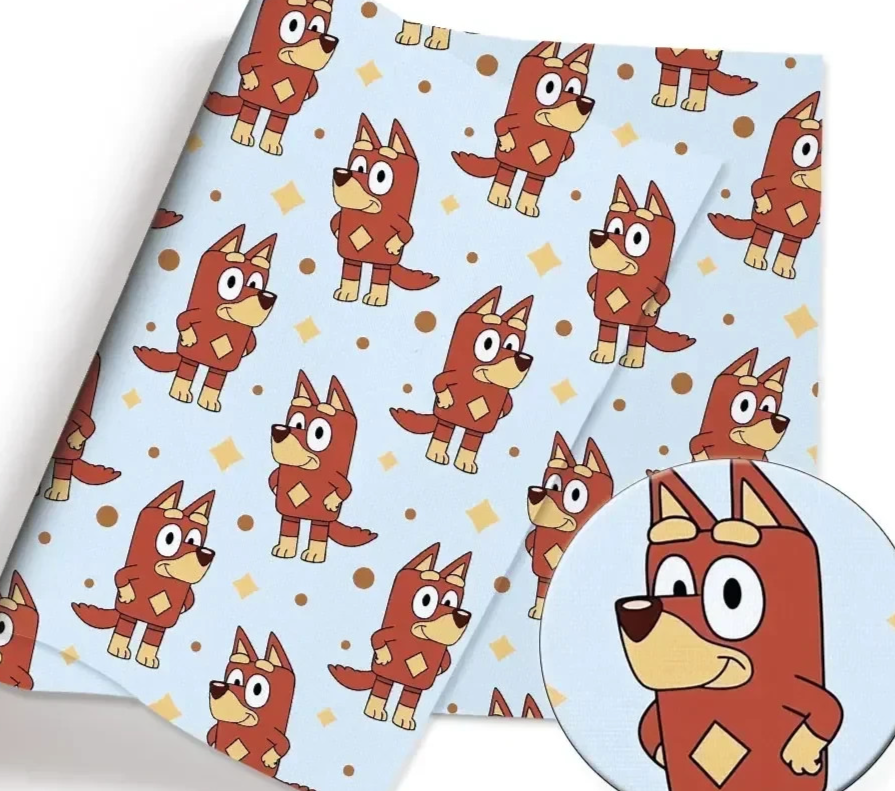 Bluey Bingo Rusty character polyCotton Fabric Half Yard (18” x 55 ...