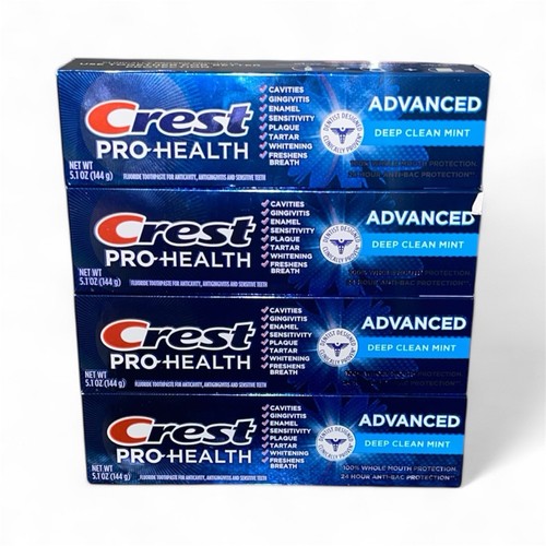 4 Pack Crest Pro-Health Advanced Deep Clean Mint Toothpaste 5.1 OZ Exp ...