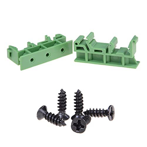20Sets C45 DIN Rail PCB Mounting Green Bracket Holder Carrier Clips for ...