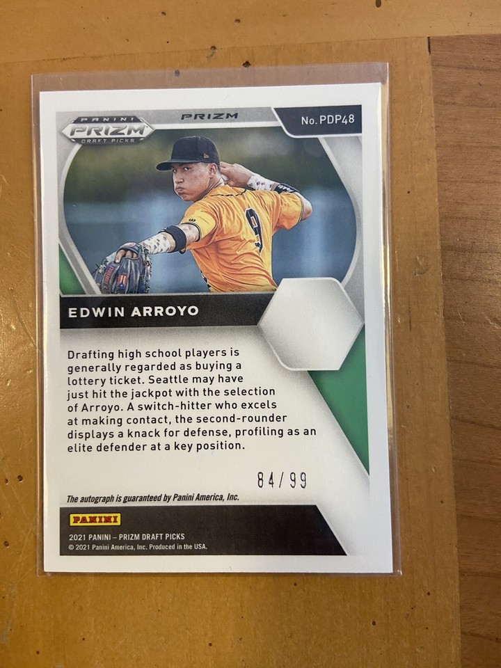 2021 Panini Prizm Draft Picks Red Prizm /99 #PDP48 Edwin Arroyo (RC ...