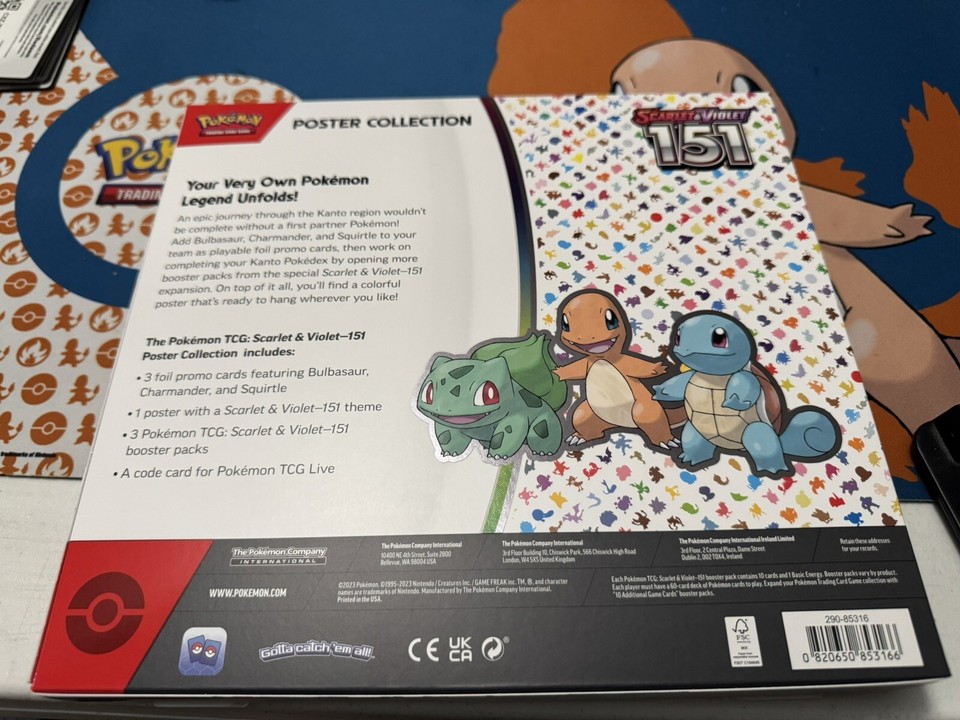 Pokemon TCG Scarlet & Violet 151 Poster Collection Box 3 Packs NEW ...
