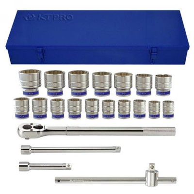 KT Pro Tools A8001MR 1" Dr Metric Large Socket & Ratchet Set 21pc, 36mm ...