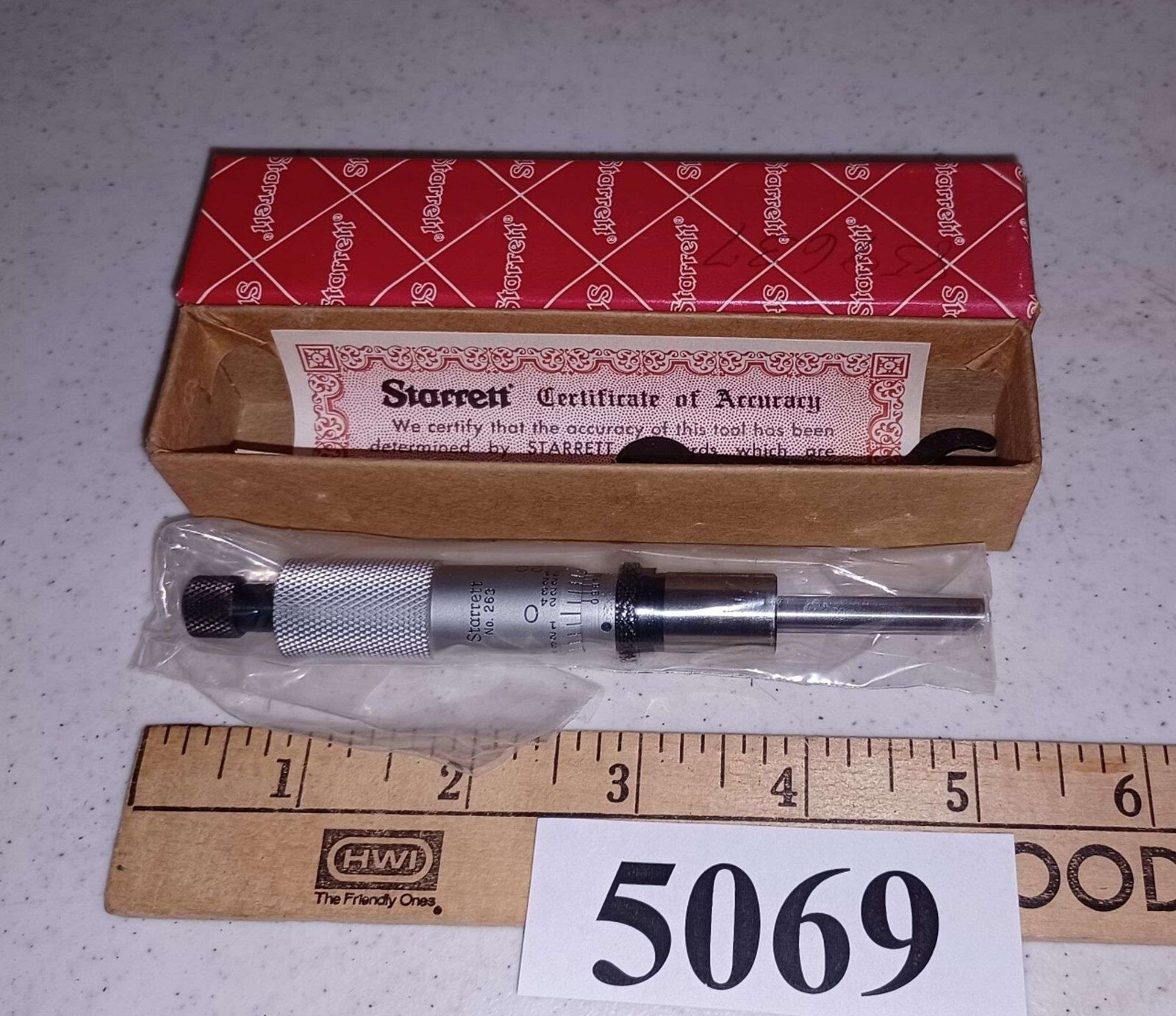 Starrett T263RL Micrometer Head 0-1" Ratchet .0001" in box with wrench ...