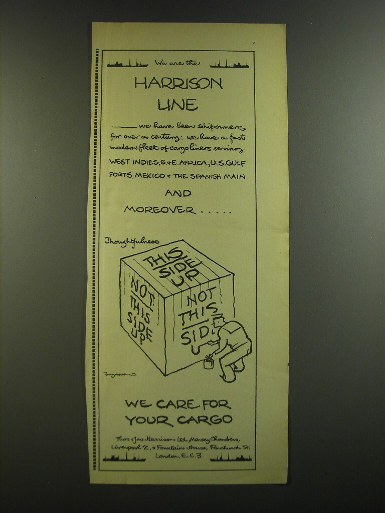 1964 Harrison Line Advertisement - cartoon by Fougasse (Kenneth Bird ...