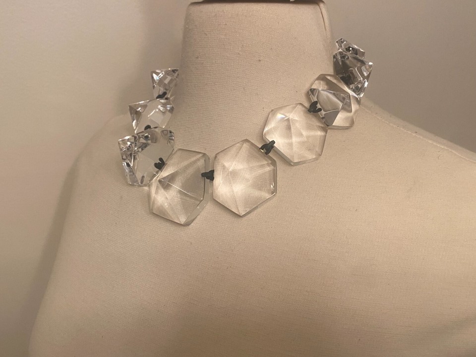 Gerda Lynggaard - Monies Crystal Cut Clear Lucite Necklace | eBay
