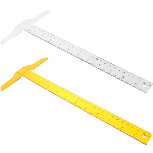 2 Pcs T-shaped Ruler Geometry Transparent Work Drafting Expanding Guage ...