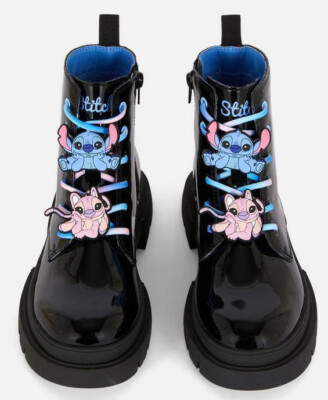 Lilo Stitch Boots Patent Leather Black High Top Disney Angel | eBay