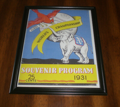 1931 ST. LOUIS CARDINALS & A's WORLD SERIES PROGRAM FRAMED COVER PRINT ...