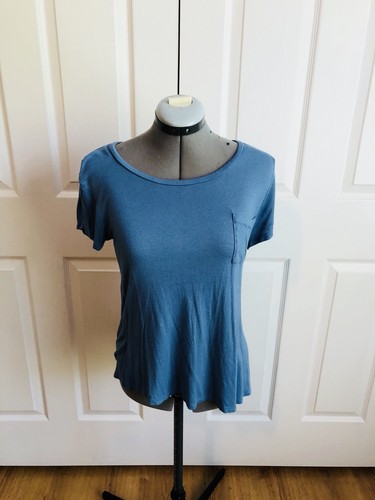 Knit Super Soft Blue Top With Pocket Medium | eBay