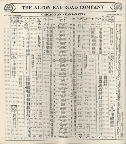1936 Alton Railroad Timetables "THE ABRAHAM LINCOLN" Map/Photo Graphics ...