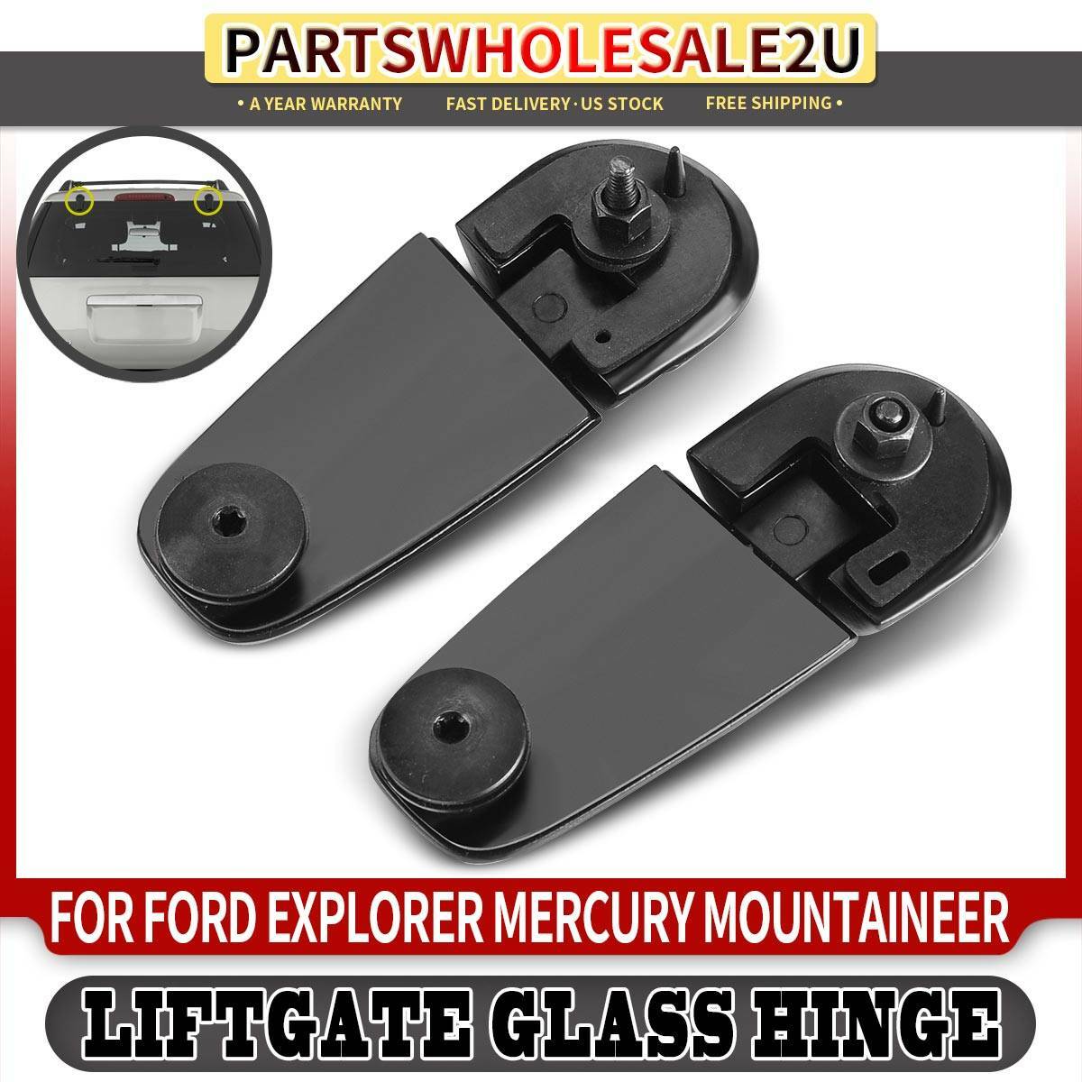 2pcs Rear Liftgate Window Glass Hinges for Ford Explorer Mountaineer ...