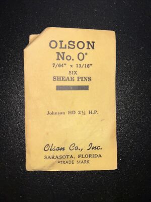 Olson Outboard Motor Shear Pin Set No. 0 (7/64” x 13/16") NOS | eBay