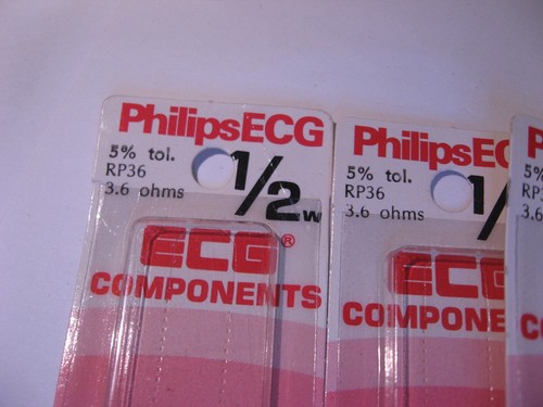 ECG RP36 Metal Film 3.6 Ohm 5% 1/2W Flameproof Resistor 3R6 - NOS Qty ...
