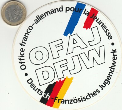 AUTOCOLLANT . OFAJ DFJW. Office Franco-Allemand pour la Jeunesse | eBay
