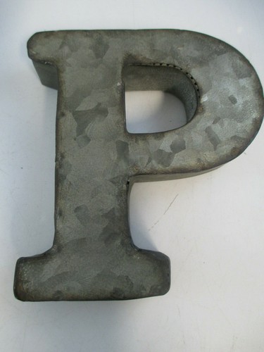 Galvanized Metal Letter P 6" Rustic Country Industrial Farmhouse 3D | eBay