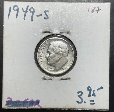 1949-S Roosevelt Dime Great Coin Choice High Grade 90% Silver Estate ...
